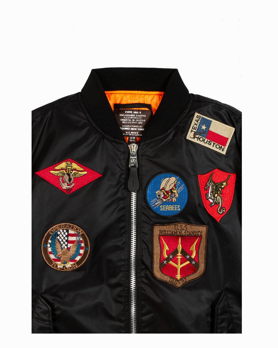 TOP GUN® MA-1 NYLON BOMBER JACKET WITH PATCHES – Top Gun Store